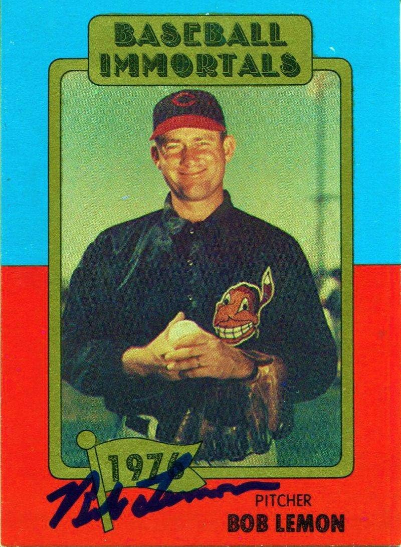 Bob Lemon Autographed 1976 Baseball Immortals Card - Autographed ...