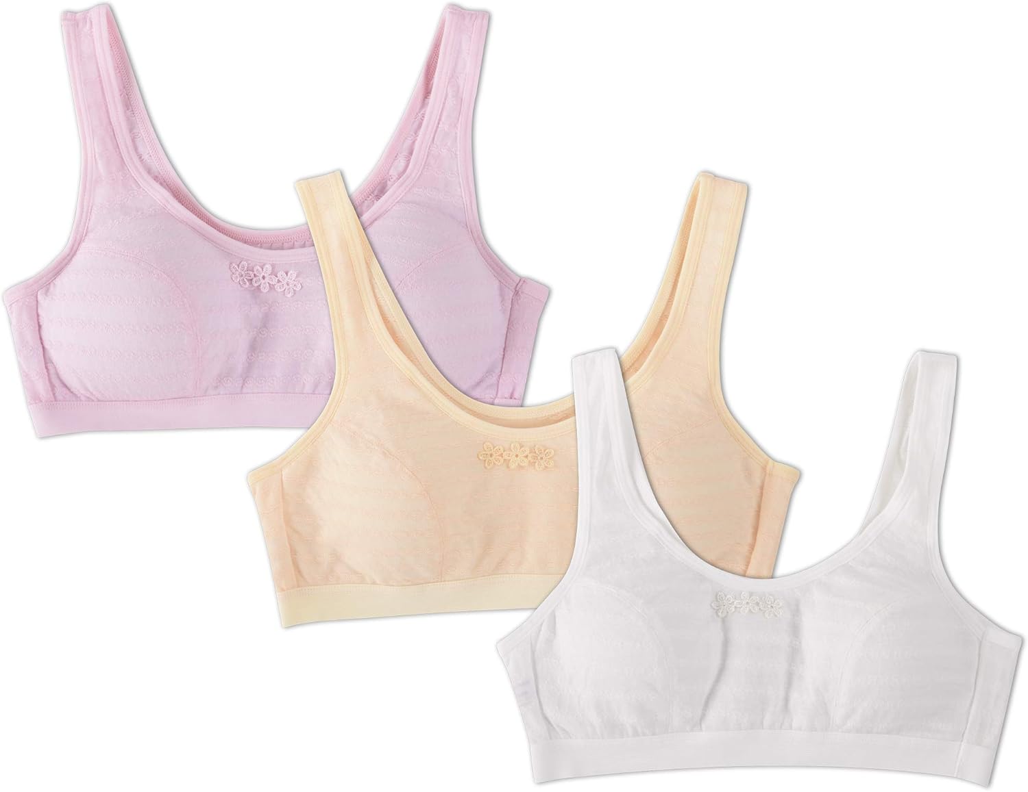 WoFee Puberty Growing Young Girls Soft Touch Jacquard Training Bra ...