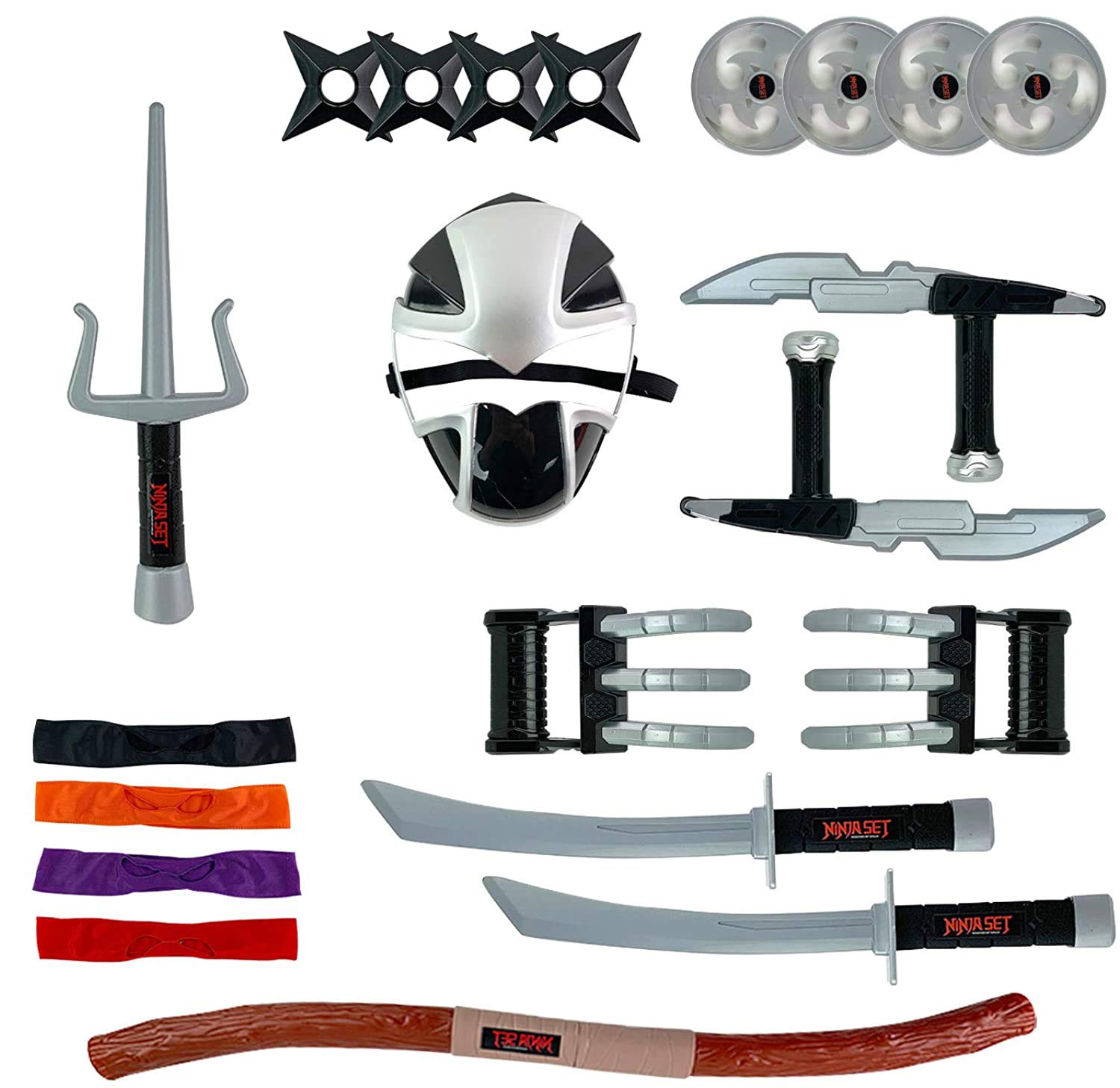 Deluxe Ninja Warrior Weapons Playset - Kids Pretend Role Play Toy ...