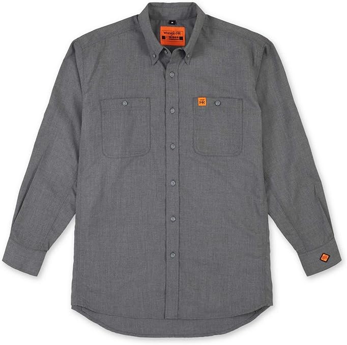 Wrangler Riggs Workwear Men's Fr Flame Resistant Long Sleeve Two Pocket ...
