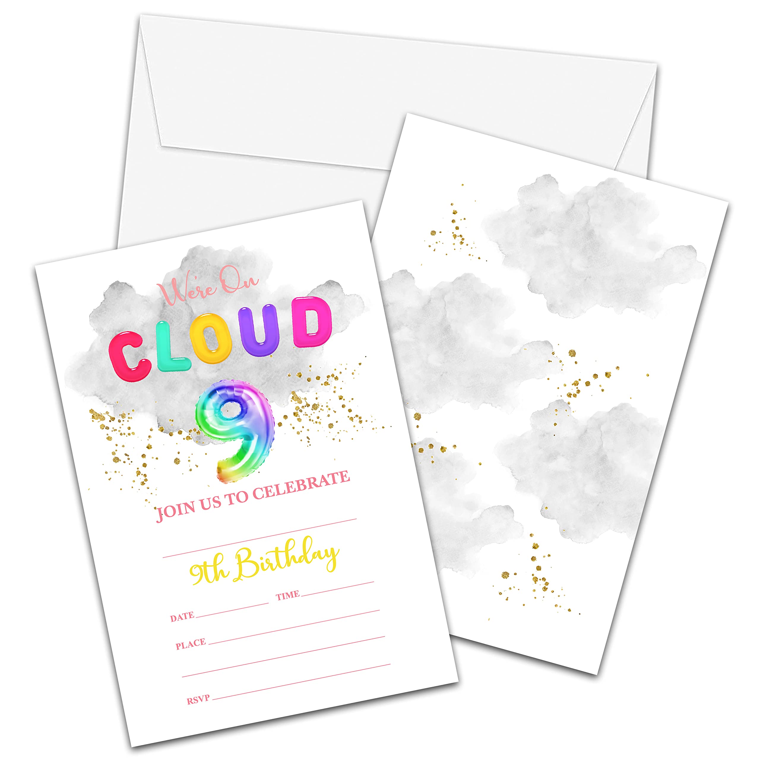 ZIIUFRN 9th Birthday Party Invitation? We'Re On Cloud Invitations With ...