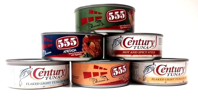 Amazon.com : Century Tuna 4.9oz Variety 6 Packs : Packaged Tuna Fish ...