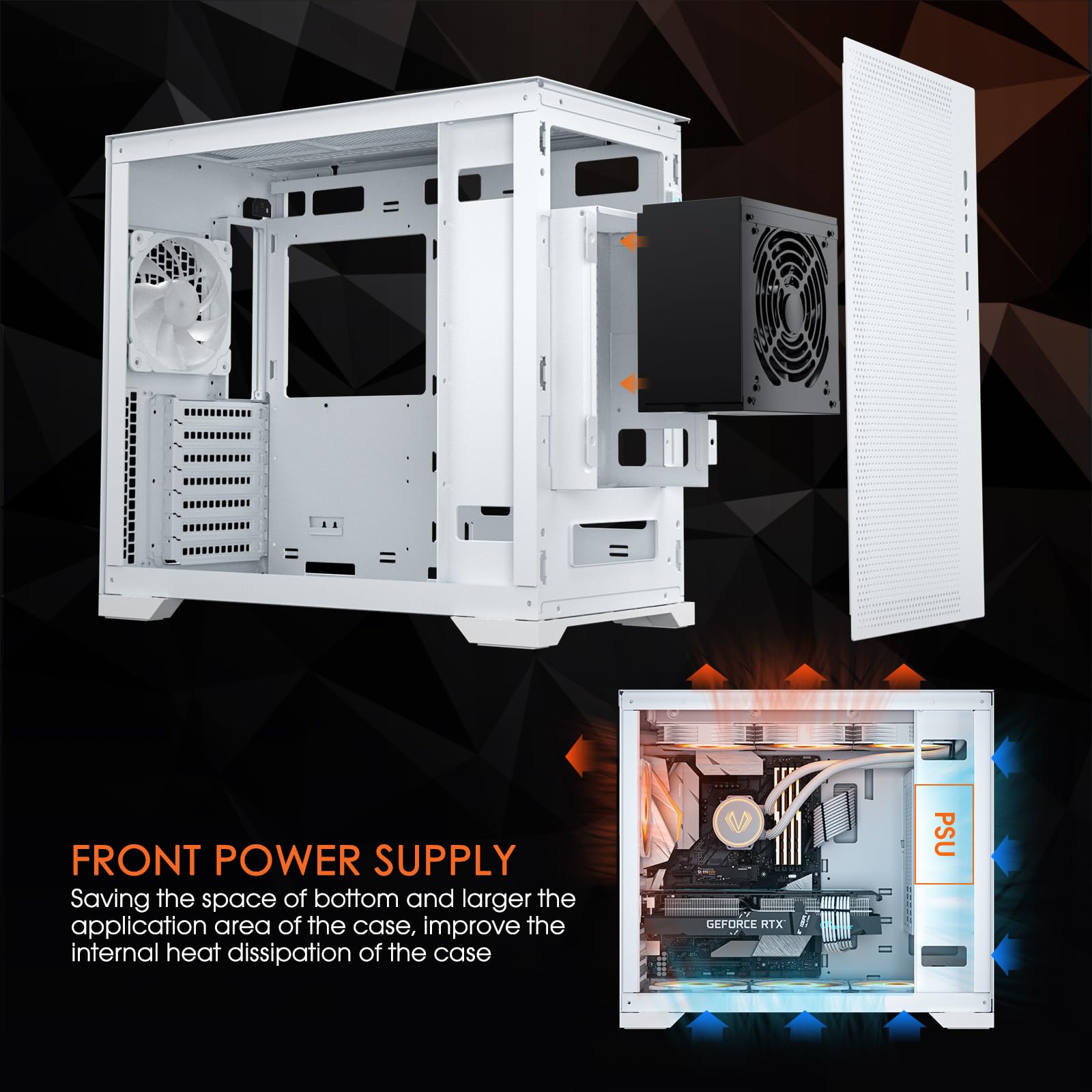 Mua Vetroo AL-MESH-7C White Compact ATX PC Case, Front Power Supply ...