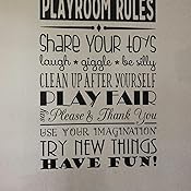 Amazon.com: Playroom Rules Share Your Toys Laugh Giggle Be Silly Clean ...