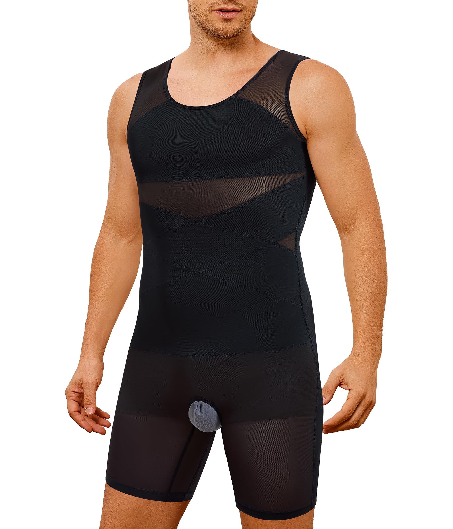 TAILONG Mens Shapewear Tummy Control Full Body Shaper Sleeveless ...