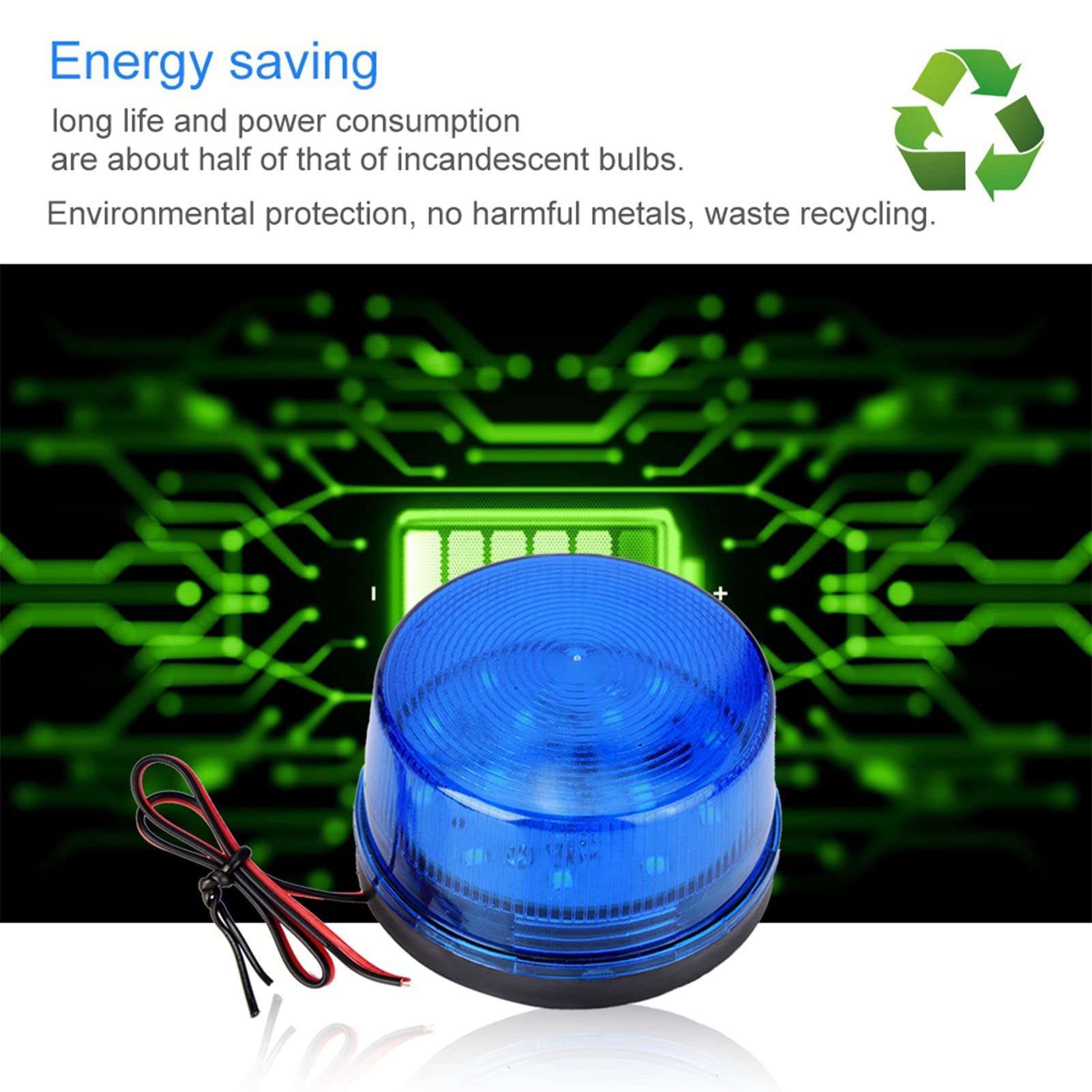 Mua LED Flashing Lamp, 12V Blue LED Strobe Beacon Emergency Alarm Light ...