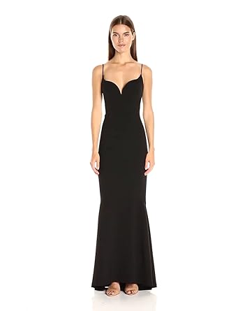Nicole Miller Women's Techy Crepe V Bar Gown at Amazon Women’s Clothing ...