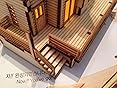 Amazon.com: Desktop Wooden Model Kit Garden House A with a Large Deck ...