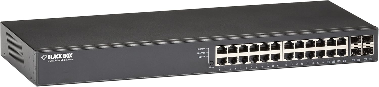 Amazon.com: Black Box Gigabit Smart Switch, Eco Fanless, 24-Port ...