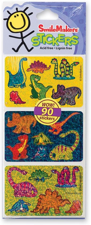 Amazon.com: SmileMakers Fun Shapes Dinosaurs Stickers 12960 Per Pack ...
