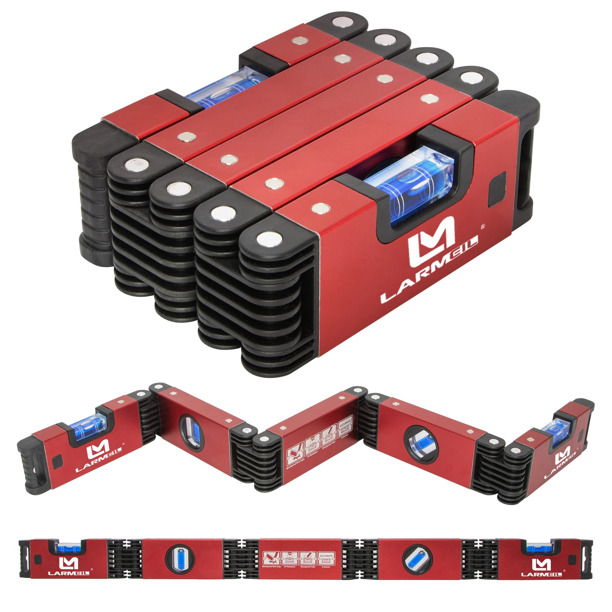 Mua 28'' Foldable Level, 5 Sections Measuring Folding Level Tool with 4 ...