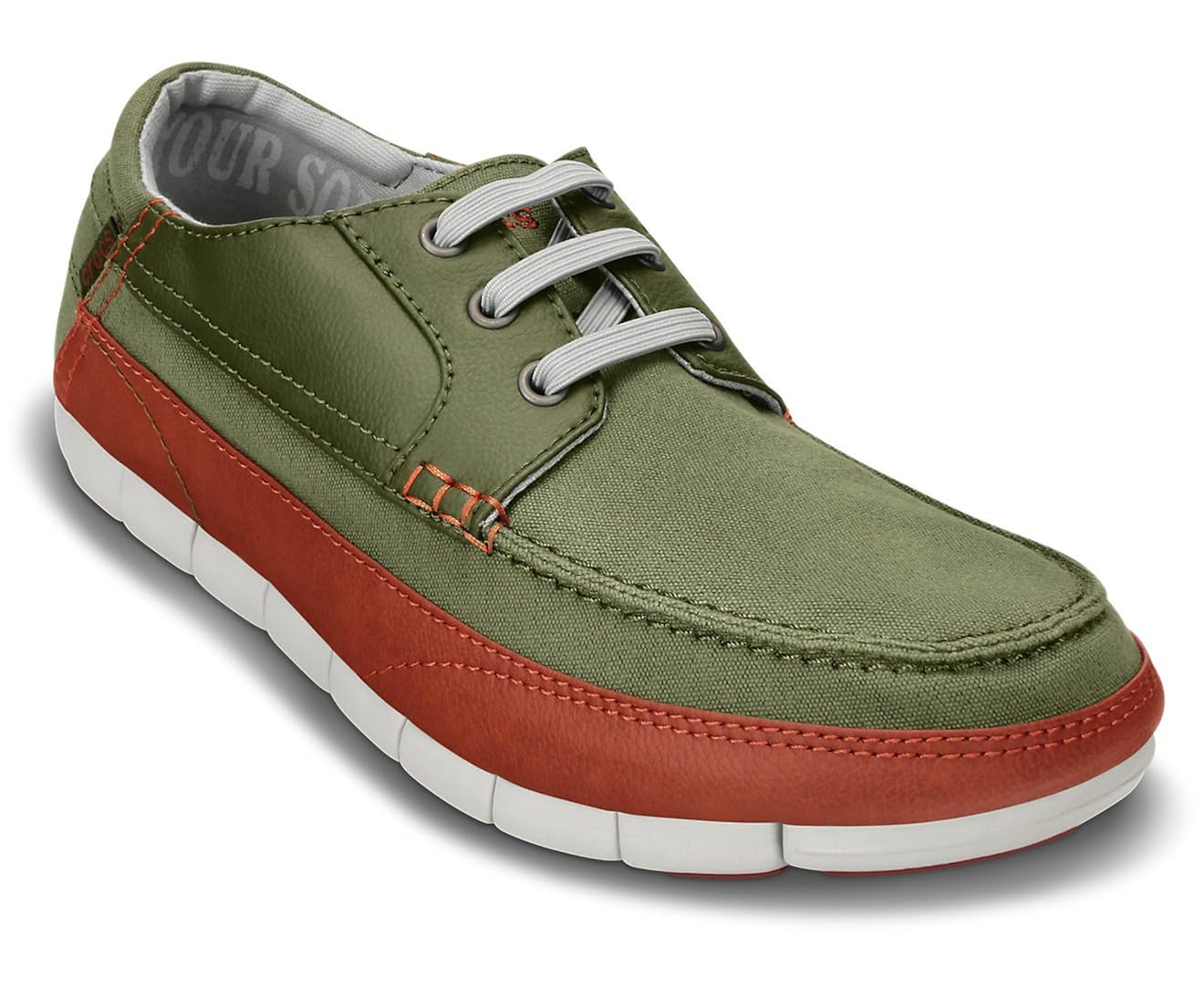 Buy crocs Men's Stretch Sole Lace-up M Army Green and Rust Canvas ...