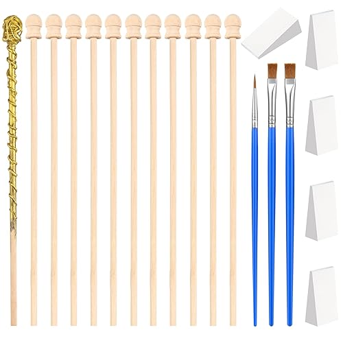 Blulu Wand Making Kit Wizard's Wands DIY Craft kit and Paintbrushes, 5 ...