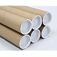 Amazon.com : 1.5 inch x 12 inch, Mailing Tubes with Caps (6 Pack ...