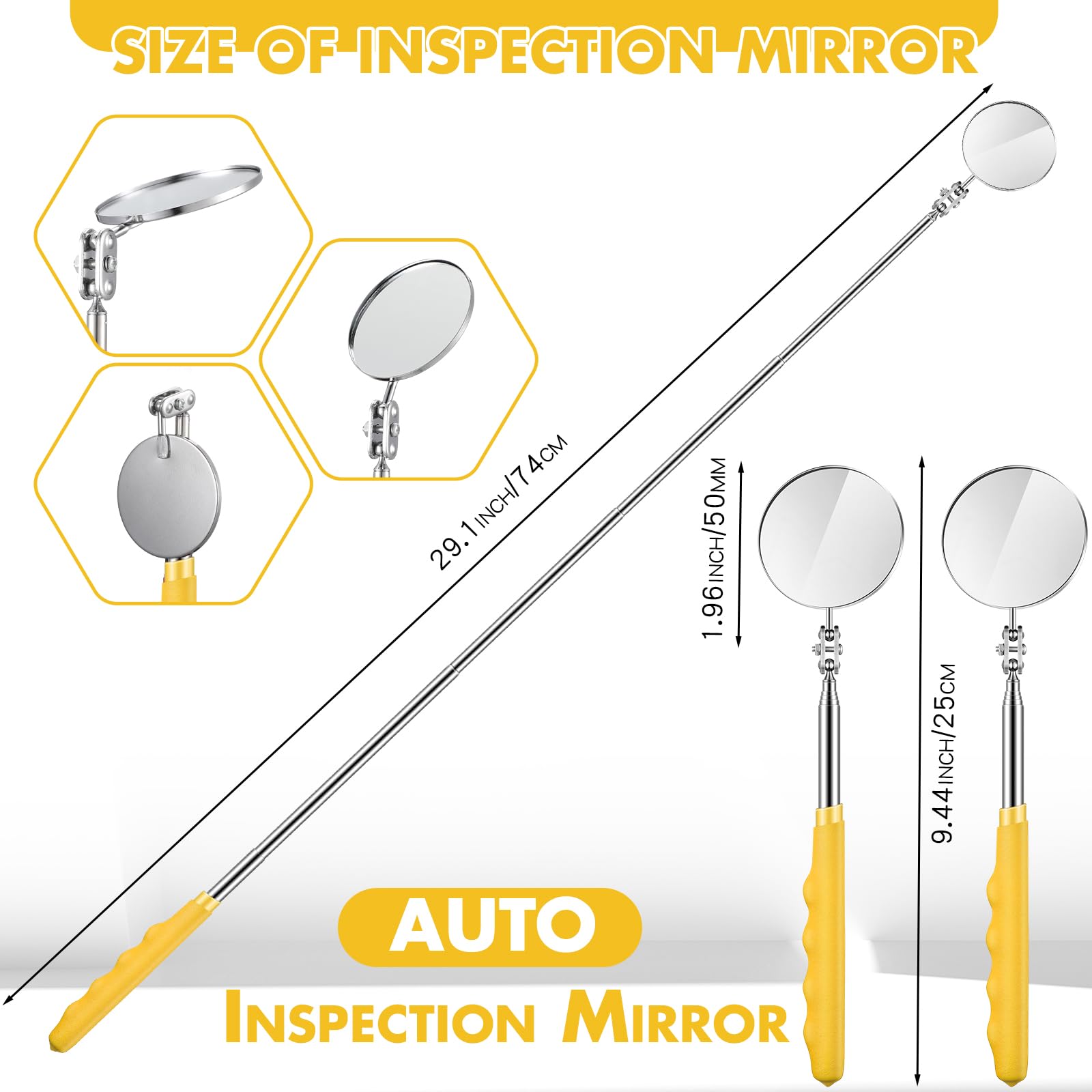 Mua Copkim 1 Pcs Telescoping Inspection Mirror, 29 Inch Mechanics ...