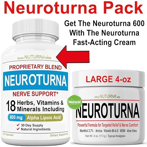 Neuroturna Nerve Support 600 mg ALA Plus Neuroturna Nerve Cream 4oz in ...