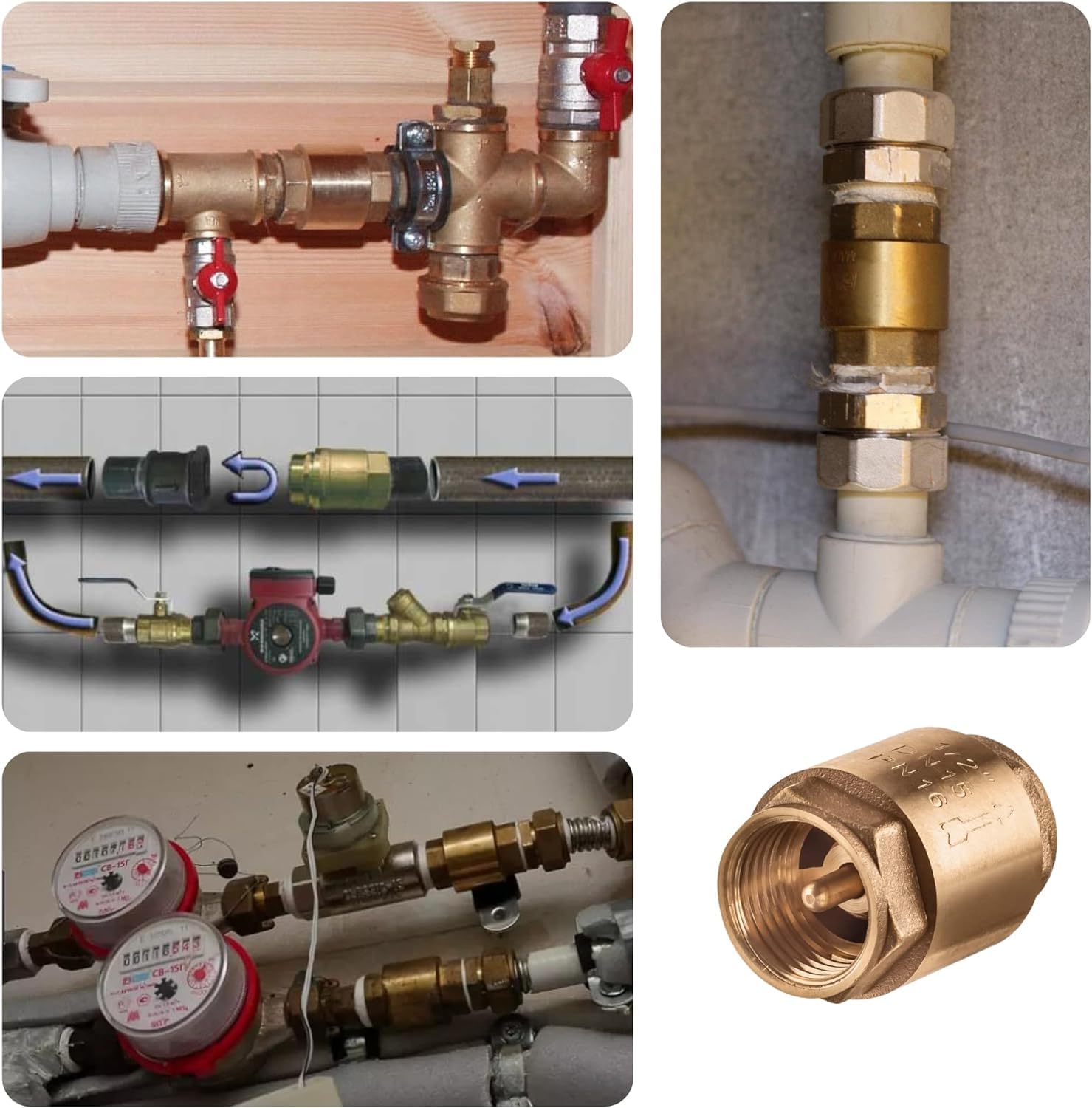 Mua Brass One Way Check Valve 1/2 inch Backflow Preventer Female NPT ...