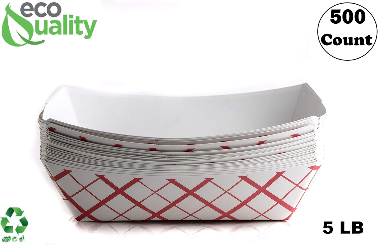 Amazon.com: 500ct Heavy Duty Disposable Paper Food Tray (5 LB) - Red ...