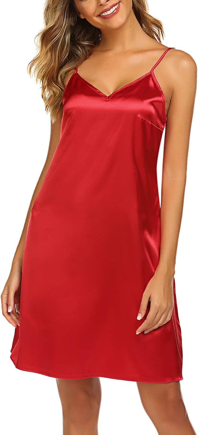 Avidlove Women Satin Chemise Nightgown Sexy Full Slips Sleepwear ...