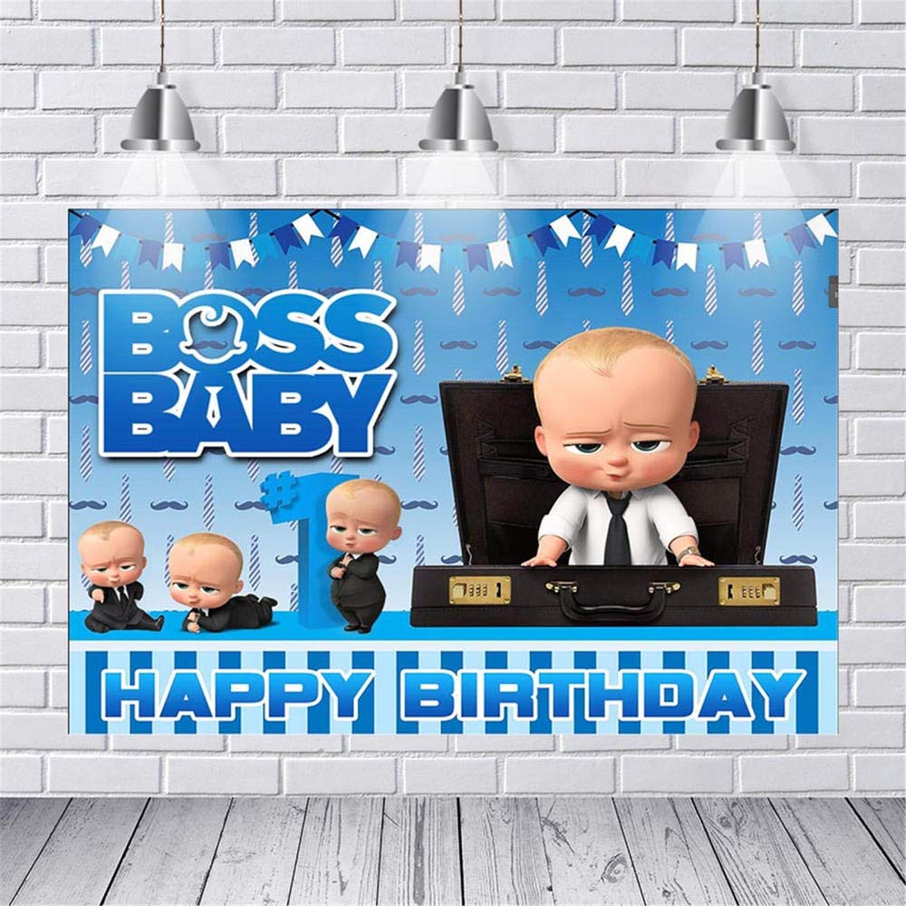 Buy Photography Backdrops Vinyl Newborn Baby Shower Cartoon Boss Baby ...