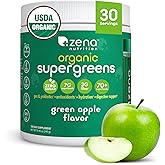 Amazon.com: Zena Nutrition Organic Super Greens Powder, 70+ Superfoods ...
