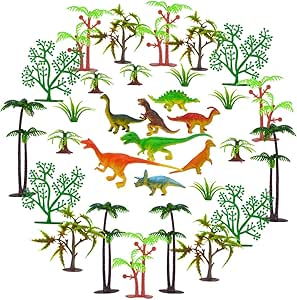 Amazon.com: 32pcs Dinosaur Cake Decorations Dinosaur Trees Toy Set ...