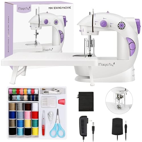 Magicfly Mini Sewing Machine with Extension Table, Dual Speed Portable ...