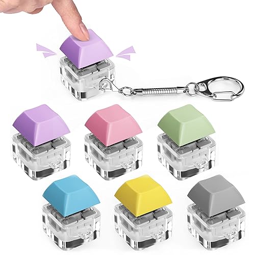 Boxgear 6 Pieces Keyboard Fidget Keychain Clicker Fidget Toy Finger ...
