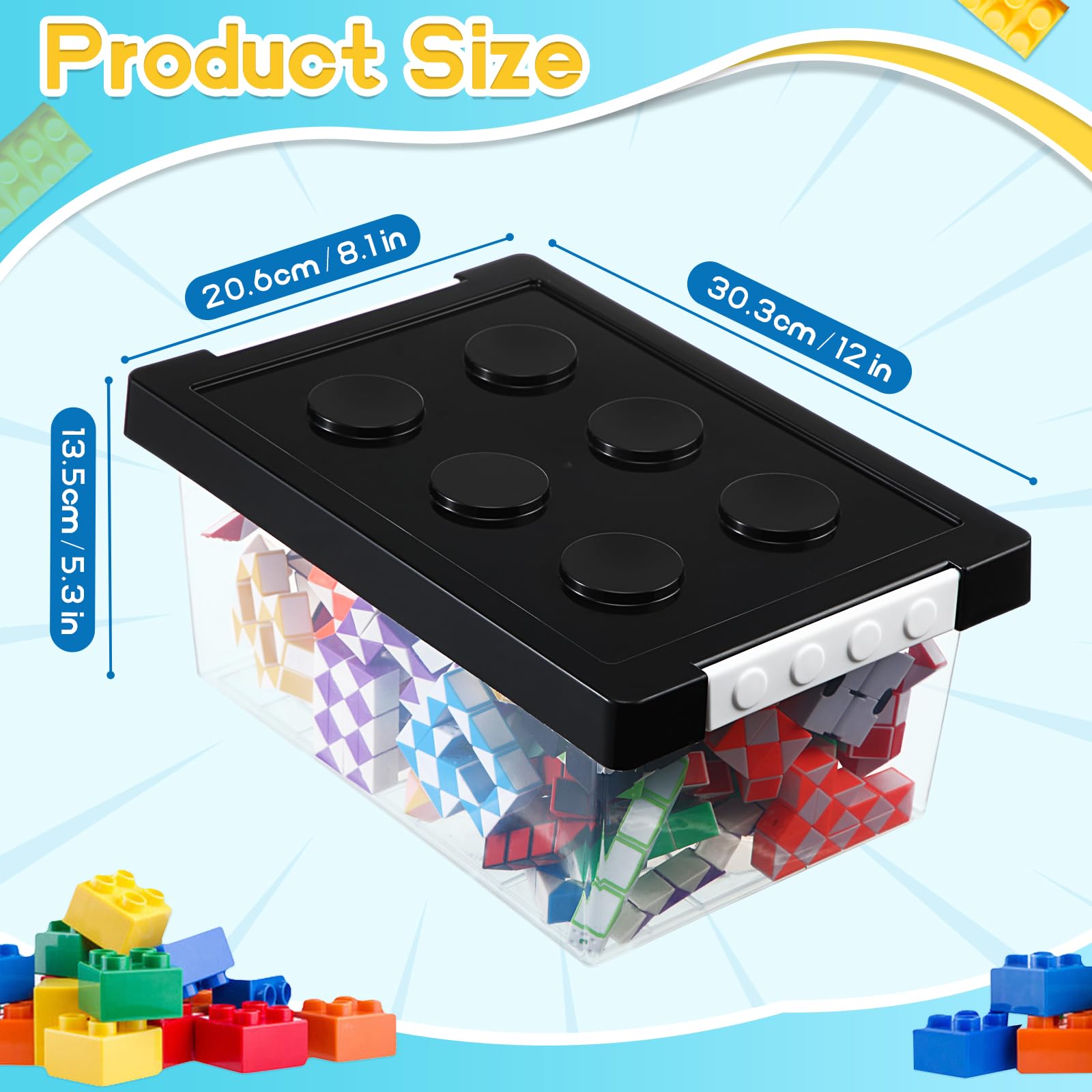 Mua Vicenpal 4 Pack Building Toy Storage Containers with Lids Brick ...