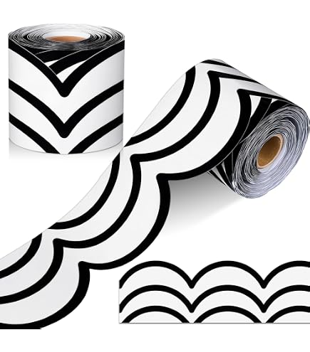 Cardstock Bulletin Board Decor Black White Stripe Bulletin Board Border ...