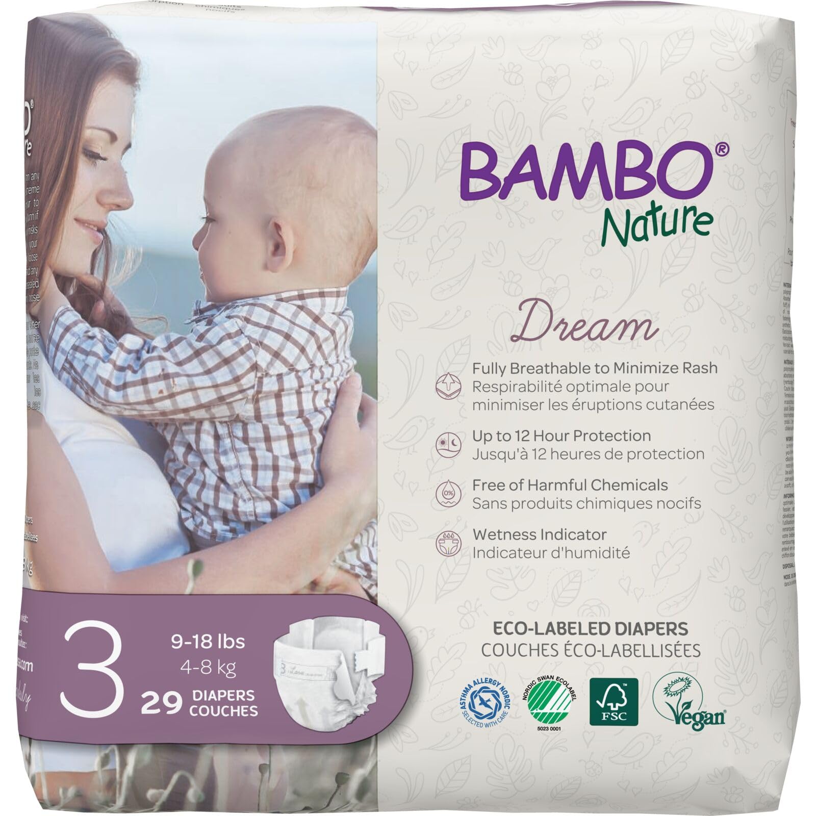 Bambo Nature Hypoallergenic Baby Diapers, Eco-Labelled Sustainable ...