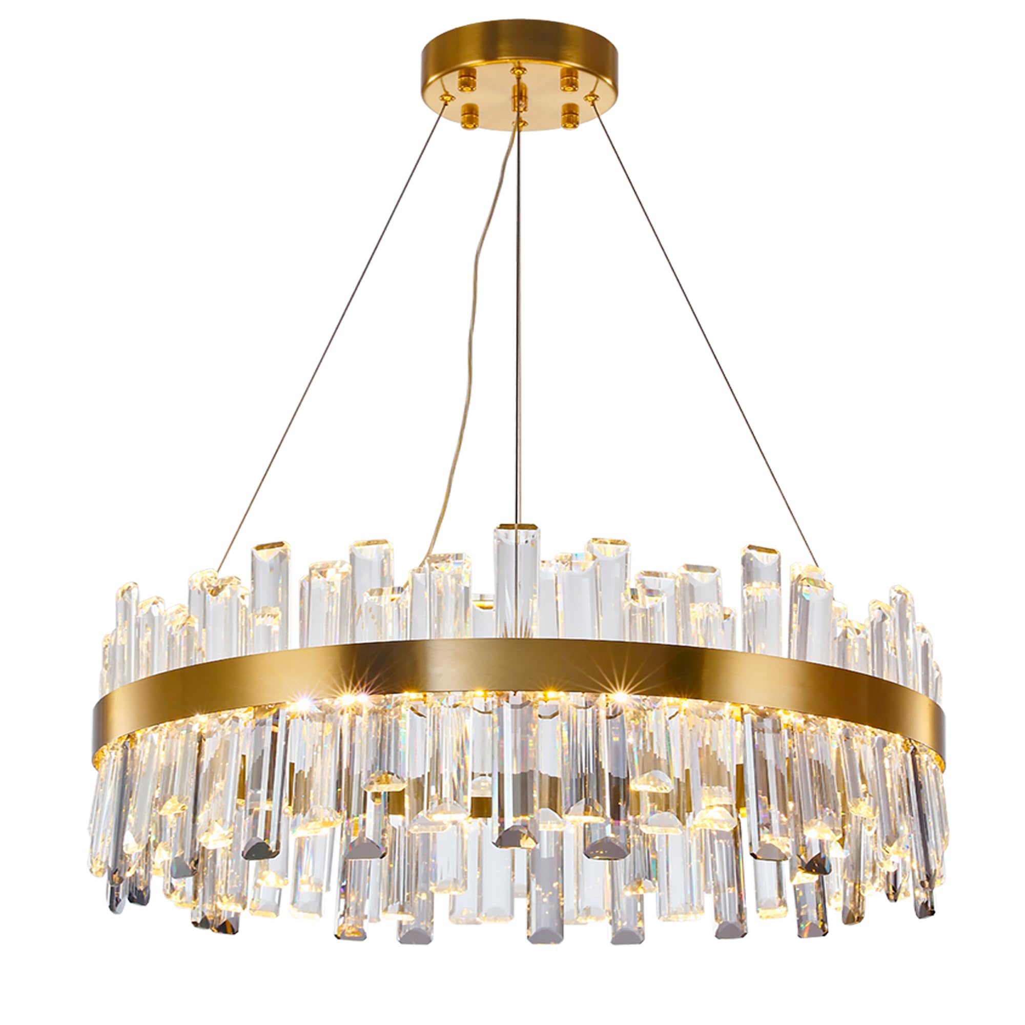 WABON Modern Crystal Chandelier, Luxury LED Gold Chandelier Plated ...