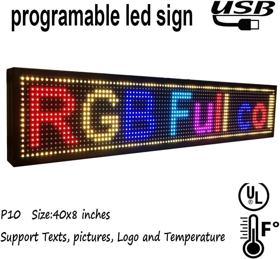 Amazon.com : New LED sign 40" x 8" programmable indoor P10 RGB full ...
