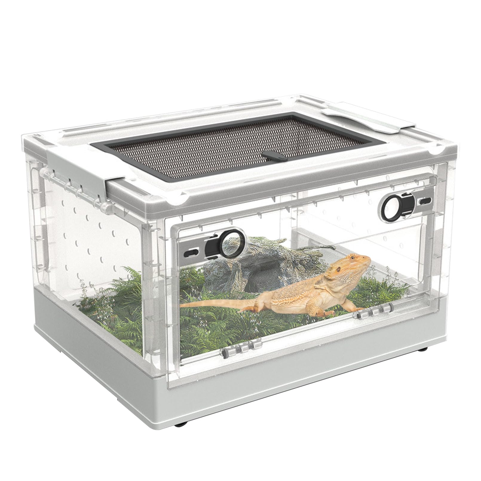 PINVNBY Plastic Reptile Feeding Box with Wheels,Reptiles breeding ...