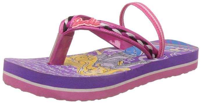 Buy Barbie Girl's Purple Flip-Flops and House Slippers - 10 Kids UK/28 ...