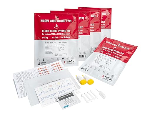 Eldoncard Blood Typing Kit, 5 Test Pack, Know Your Blood Type, Accurate ...