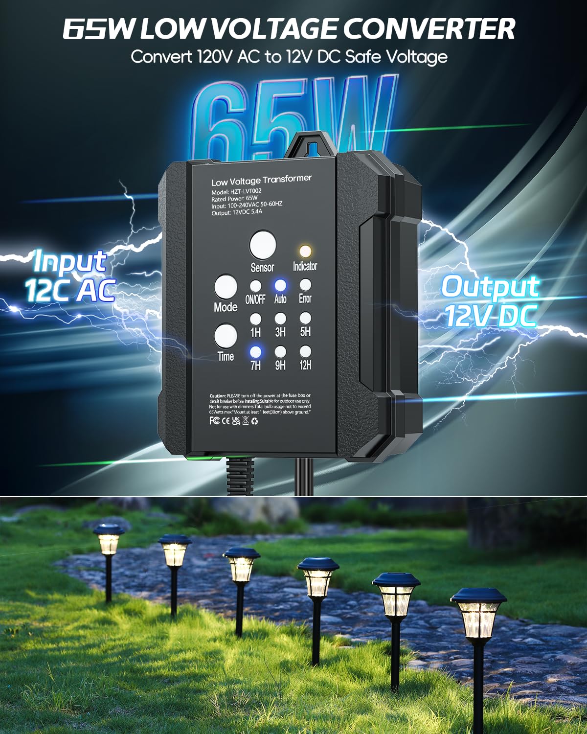 Mua HIBOITEC 65W Low Voltage Landscape Transformer, Outdoor Lighting Transformer with Photocell ...