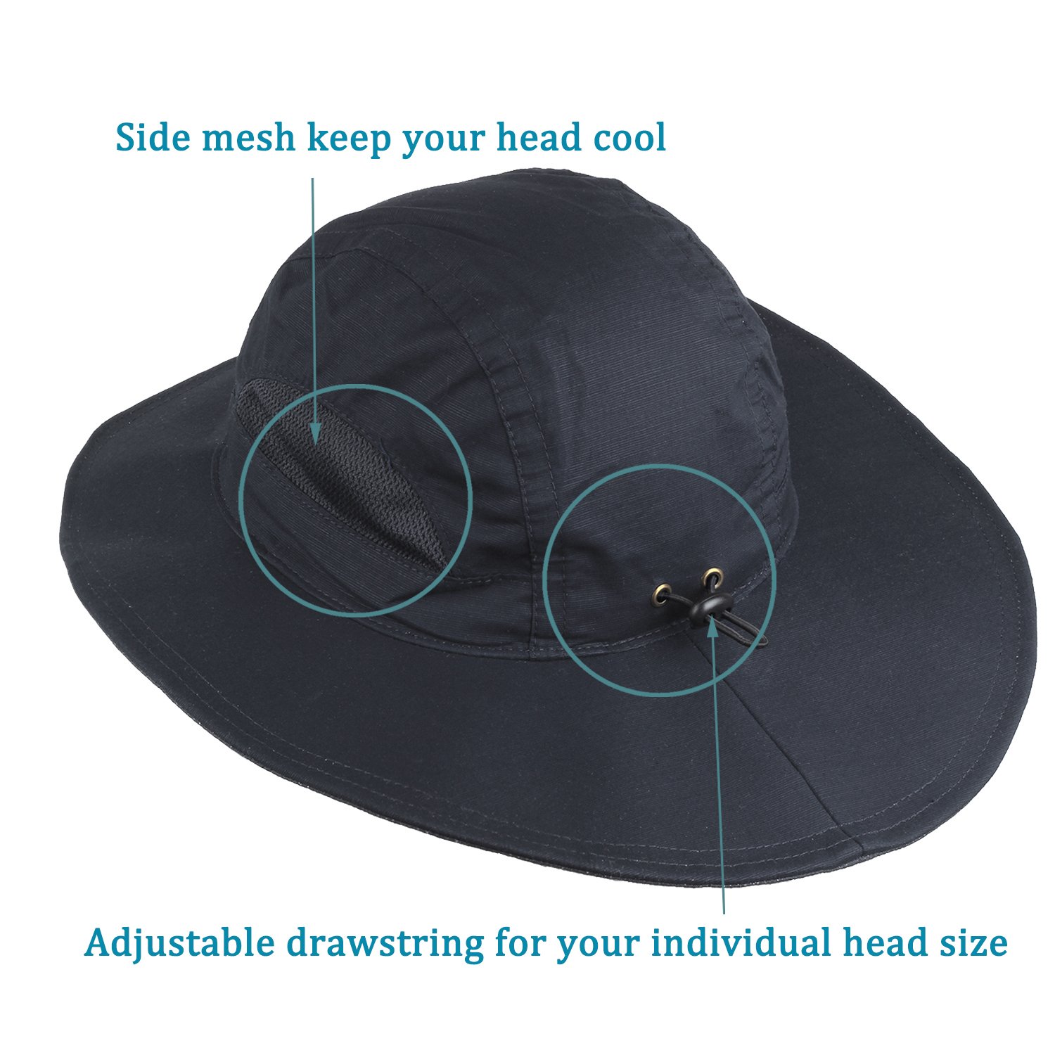 Purjoy Sun Hat for Men&Women,Breathable Wide Brim Beach Cap with ...