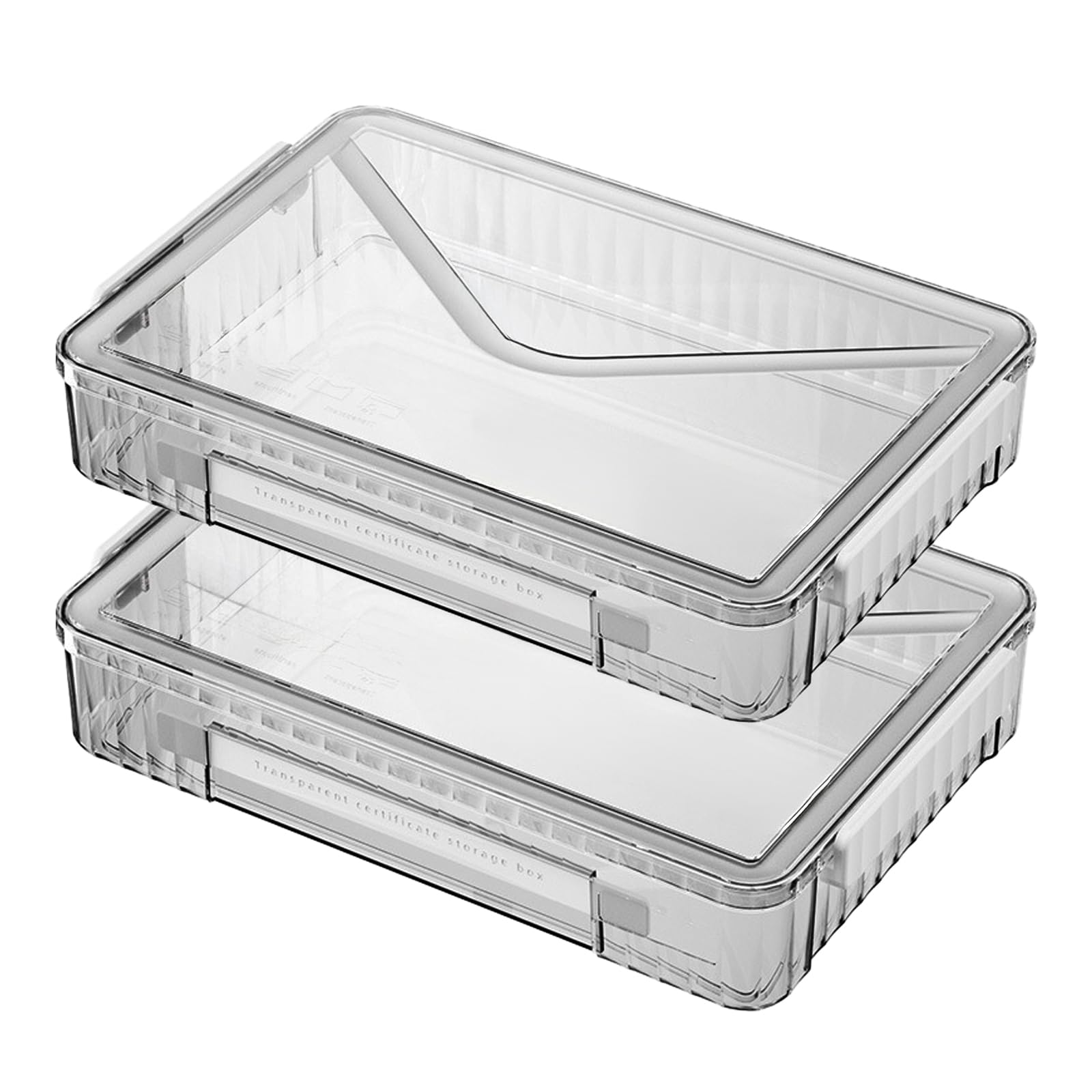 RHONZHAO 2 Pack Clear Plastic File Storage Boxes with Latching Lids ...