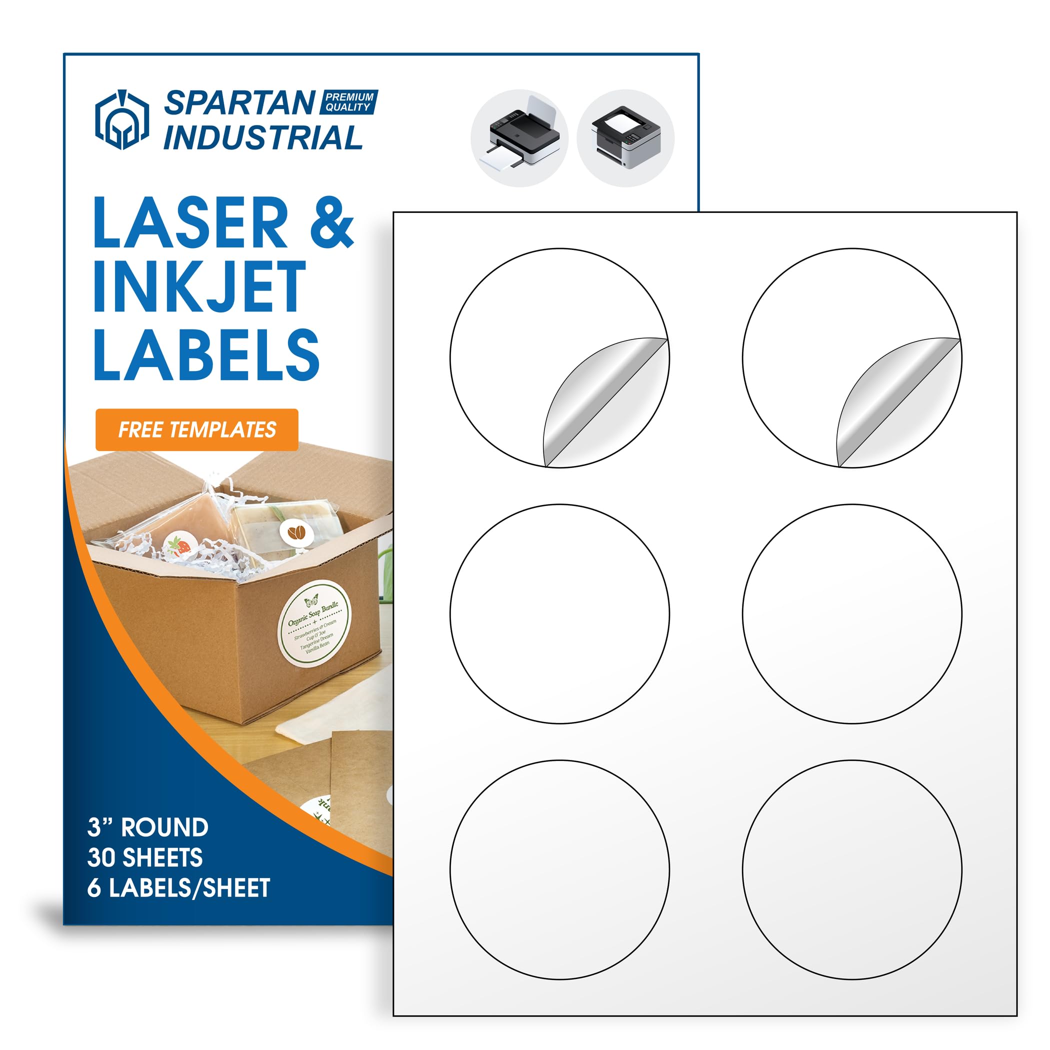 Mua Spartan Industrial Printable Laser and Inkjet Labels - 3" White ...