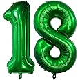 Amazon.com: Dark Green 18 Number Balloons, 40 Inch Giant Number 18 ...