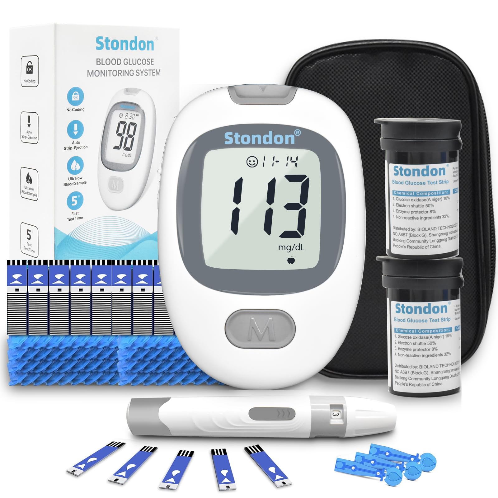 Blood Glucose Monitor Kit, Diabetes Testing Kit, Blood Glucose Meter ...