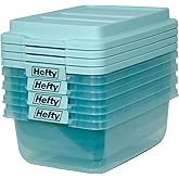 Amazon.com - Hefty 18 Quart Hi-Rise Storage Bin with Lid, Stackable ...