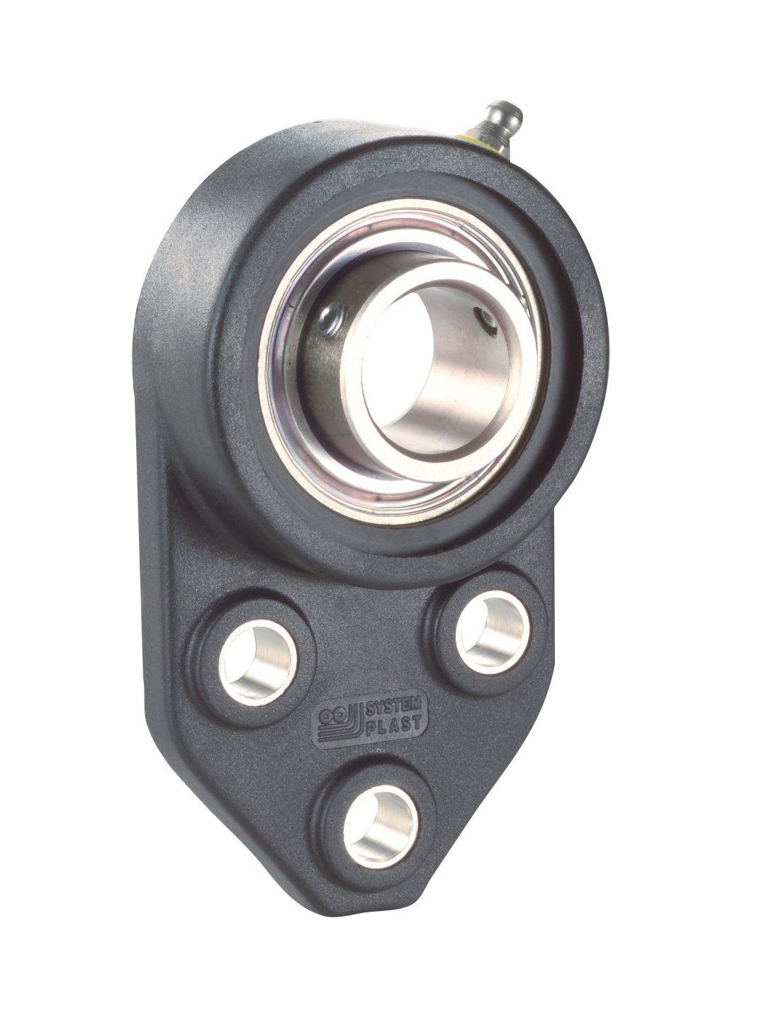 System Plast UCFBZ204-20ME Flange Bracket Bearing, Black Polyamide ...