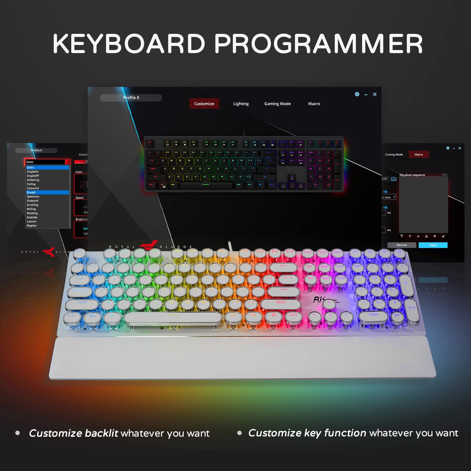 Mua RK ROYAL KLUDGE S108 Typewriter Style Retro Mechanical Gaming ...