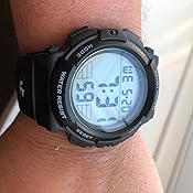 Mens Digital Sports Watches Military Big Numbers 50M Waterproof Simple ...