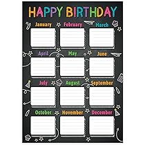Birthday Chart Outer Space For Classroom - Laminated Reusable Birthday ...