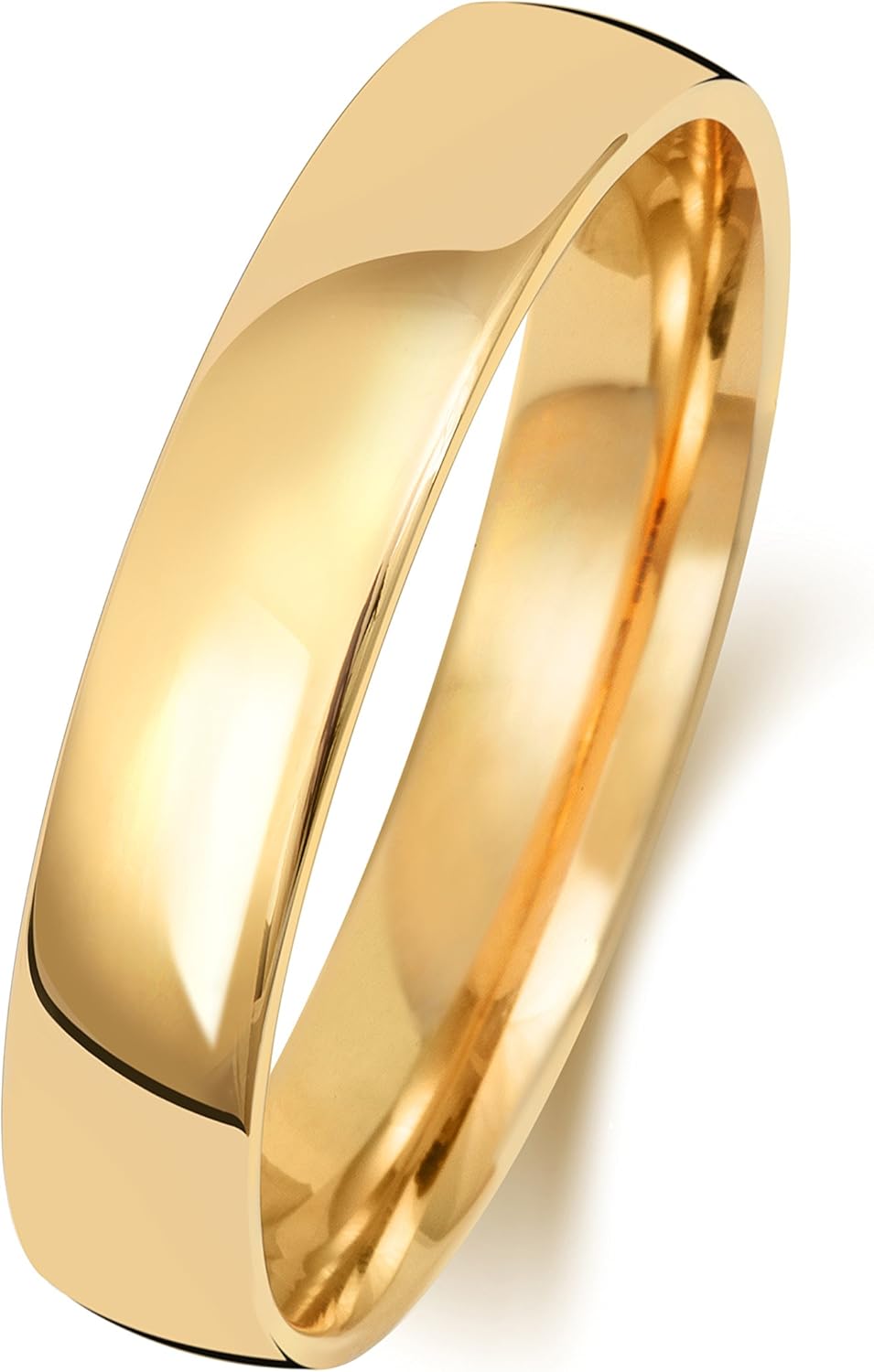 Schwerer 9 Karat (375) Gold 4mm Slight Court Form Herren/Damen ...