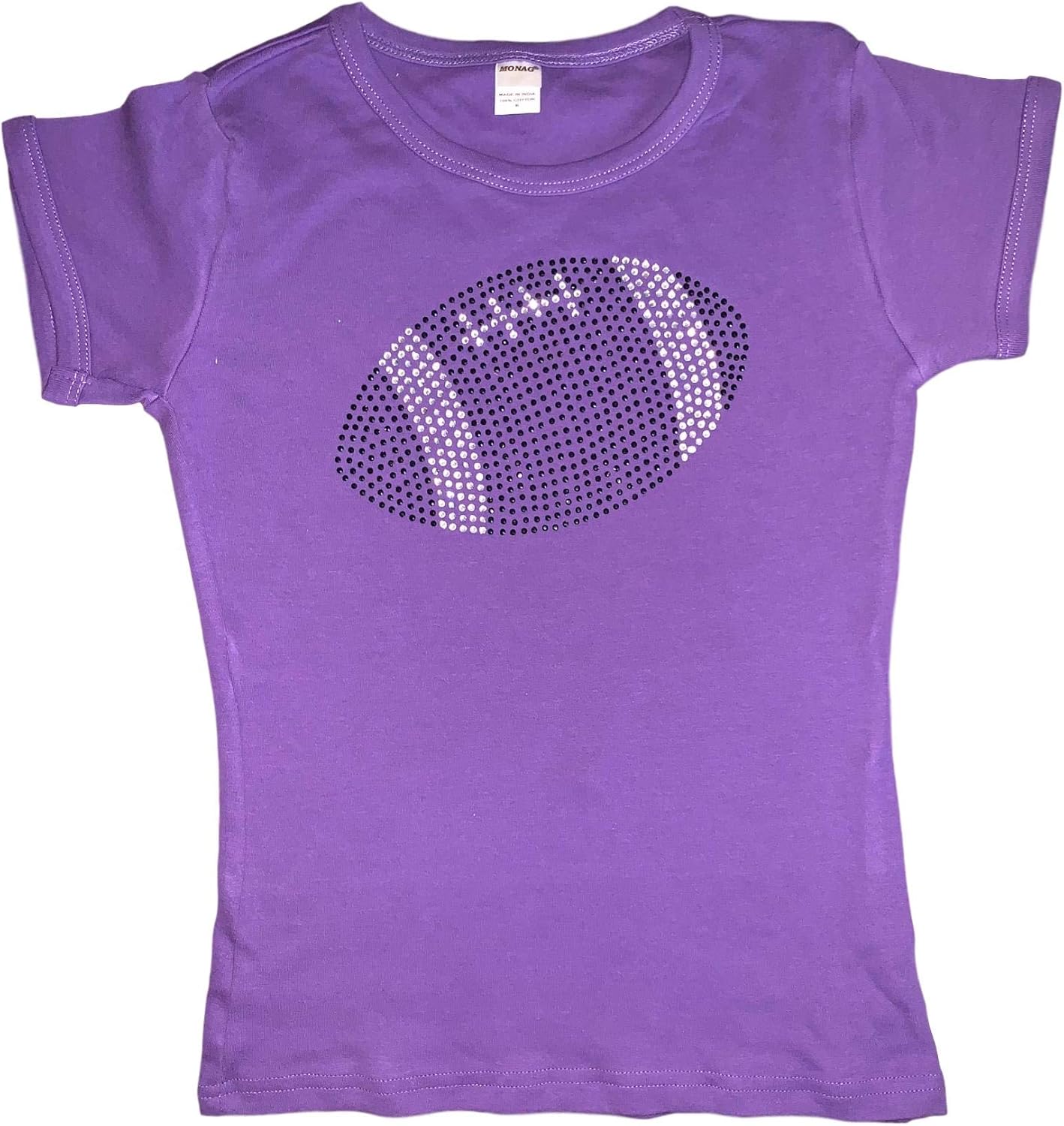 Amazon.com: FanGarb Girls' Rhinestone Purple Football Team Long or ...
