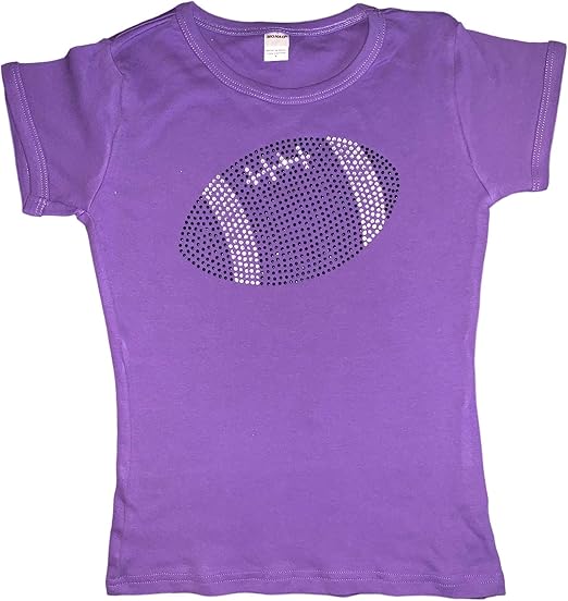 Amazon.com: FanGarb Girls' Rhinestone Purple Football Team Long or ...